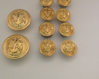 Gold anchor buttons | Etsy