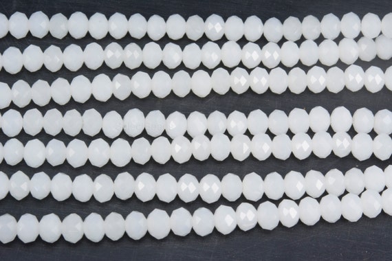 white glass quartz beads synthetic crystal quartz by SelectBeads