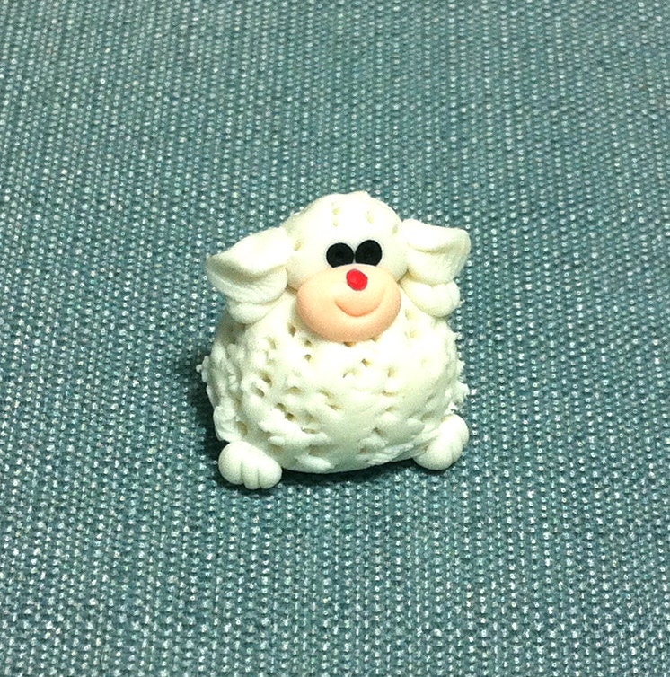Miniature Animal Funny Sheep Clay Polymer Cute by thaicraftvillage