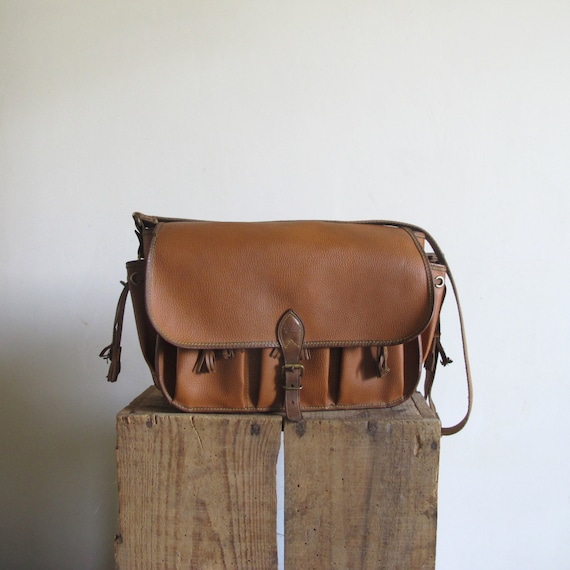 Vintage UPLA Paris Satchel leather shoulder messenger bag