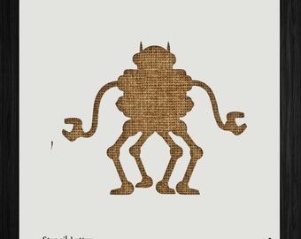 Robot stencil | Etsy