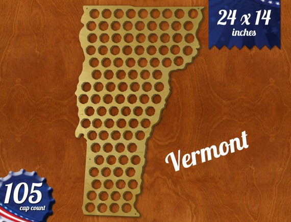 Vermont Beer Cap Map Beer Cap Holder Beer Cap by cheaphumidors