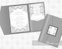 Popular items for pocket folder invite on Etsy