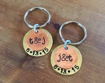 Mixed metal keyring | Etsy