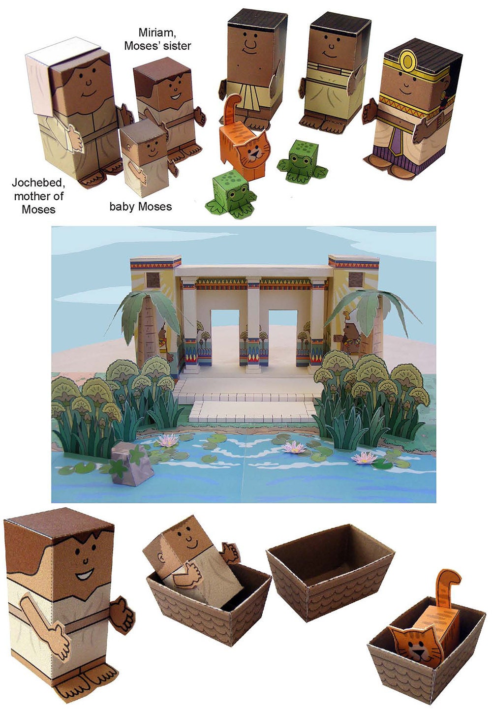 Bible MiniWorld Paper Toys The Princess and the Baby Cut