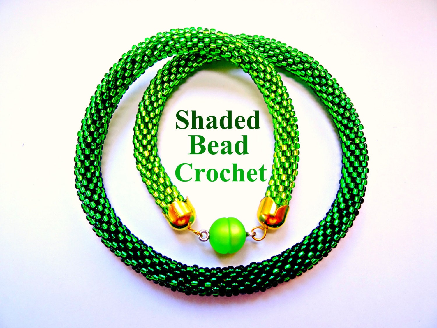 Tutorial Ombre Bead Crochet Necklace and Bracelet Pattern.