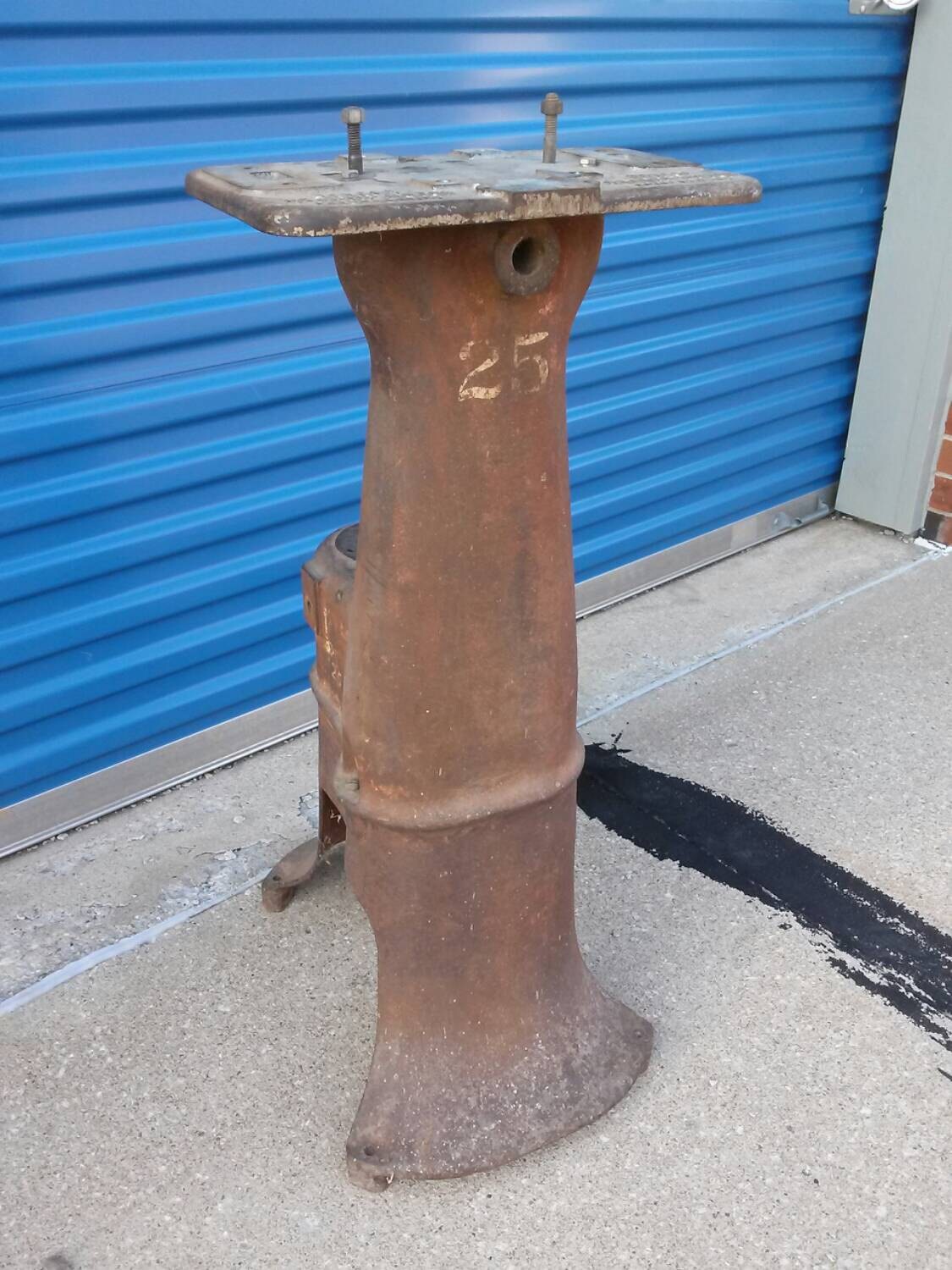 Vintage industrial cast iron base reclaim repurpose table stand ...