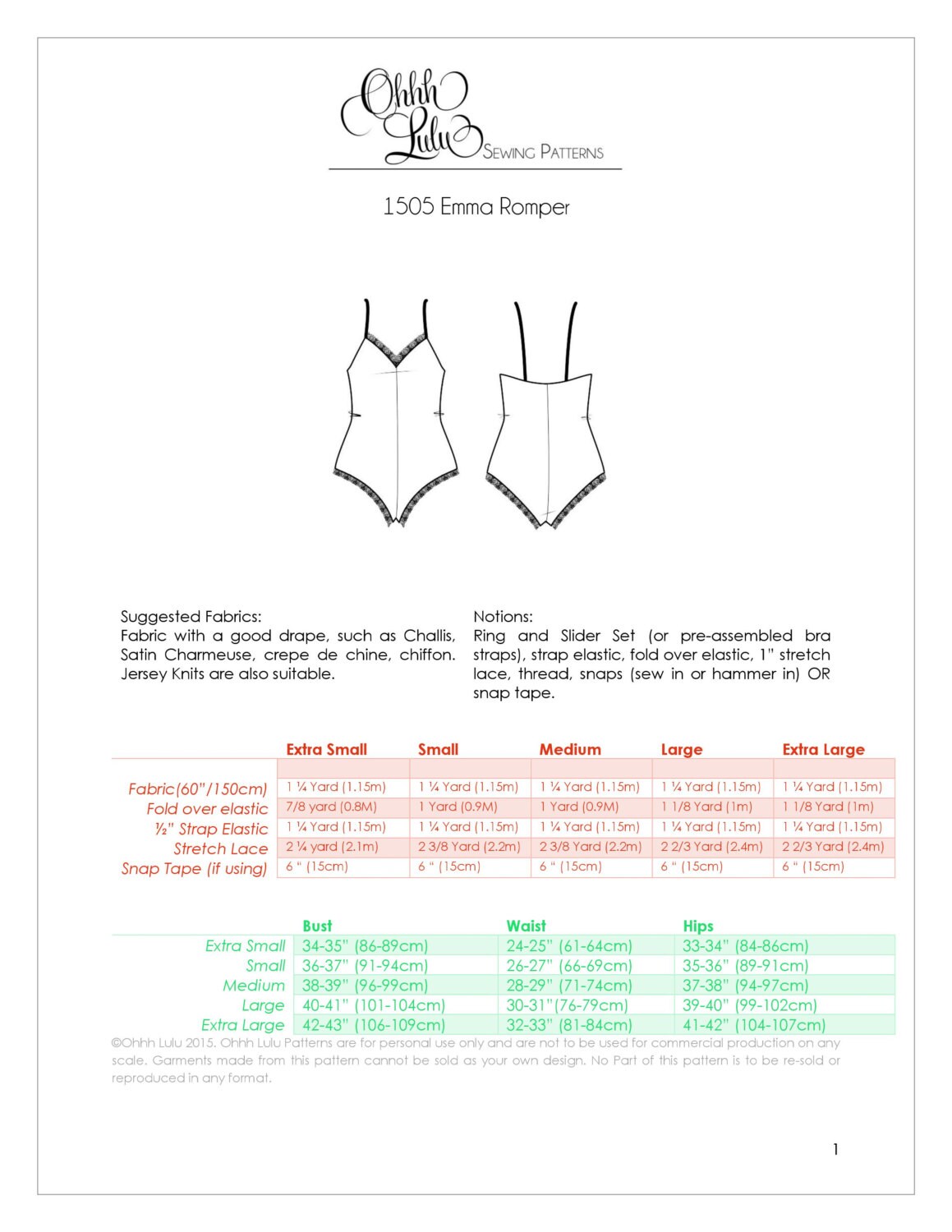 Vintage Style Romper Sewing Pattern Ohhh Lulu 1505 Emma Romper