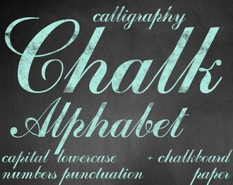 Chalkboard Alphabet Line Wall Cards Posters Manuscript A-Z