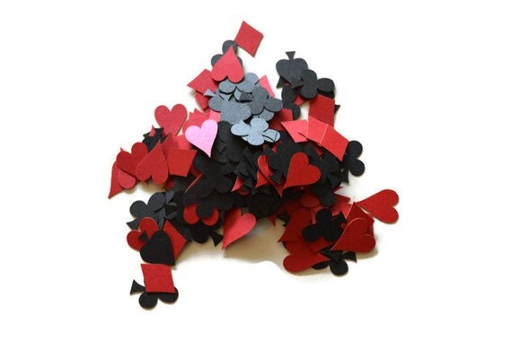 Poker Confetti 200 Pieces Playing Card Suit Hearts