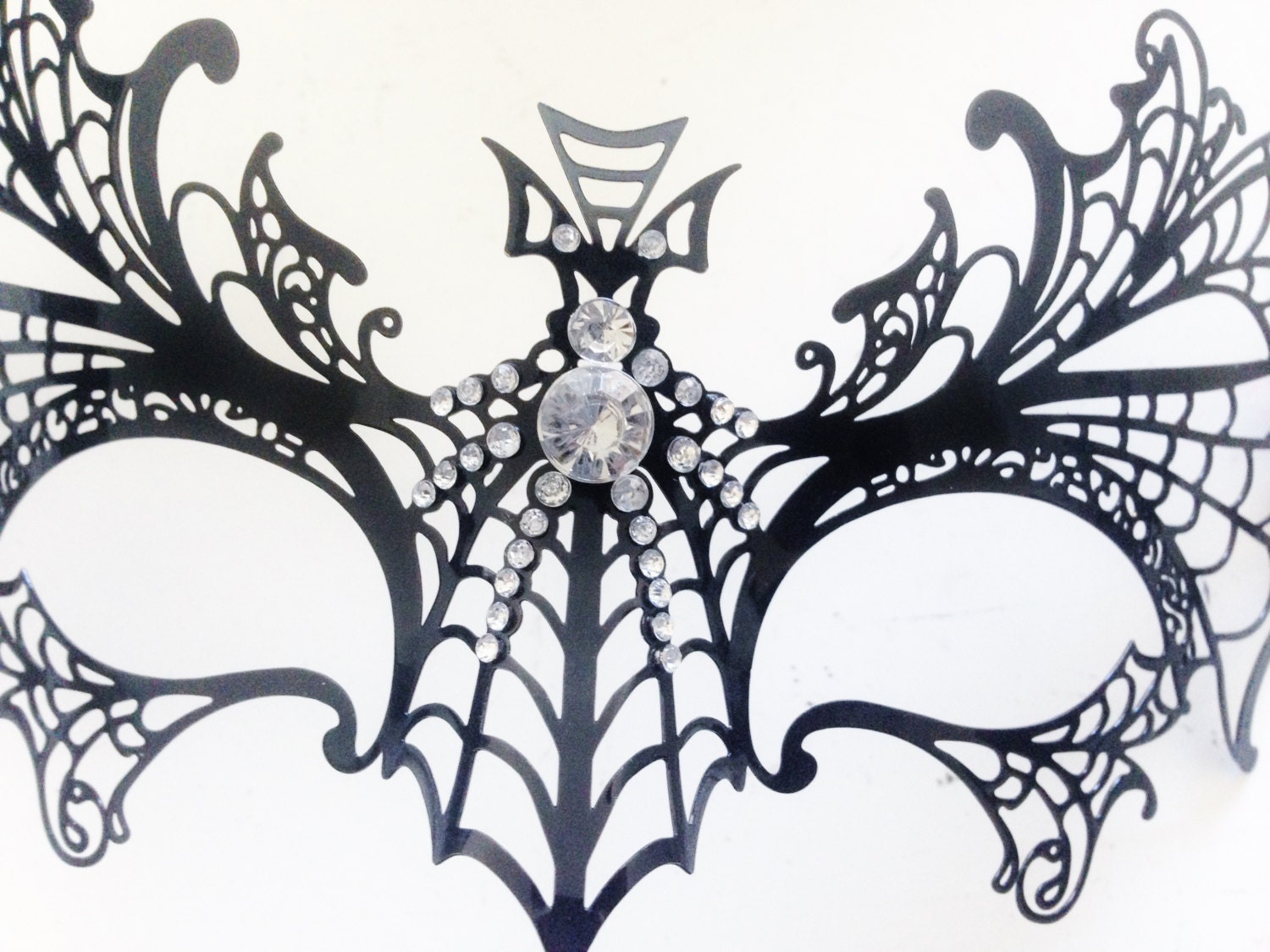 Spider Web Mask for Women Rhinestone embellished by HigginsCreek