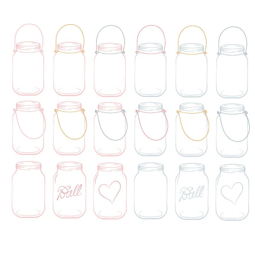 Professional Mason Jar Clip Art / Jar Vectors by AmandaIlkov