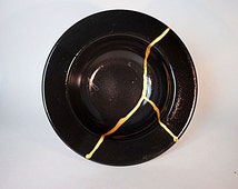 Bowler Hat Black Large Kintsugi Bowl