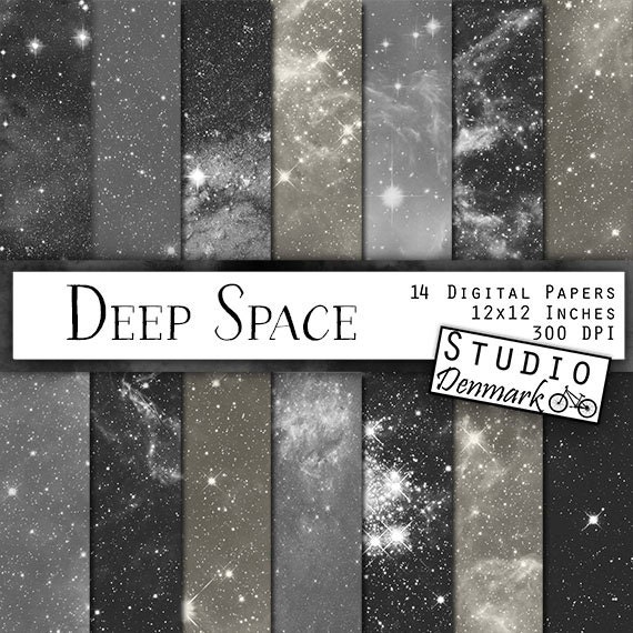 Black and White Galaxy Digital Paper – “Deep Space” – Galaxy ...