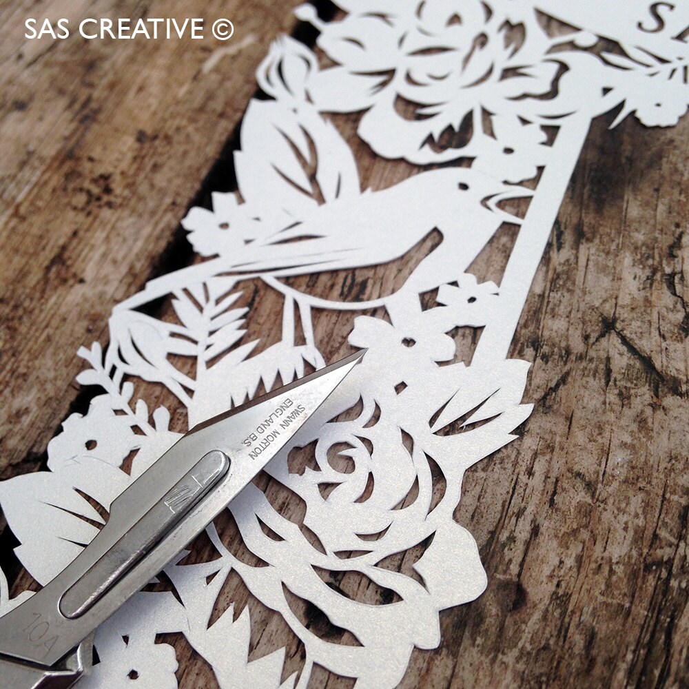 Papercut Photo Frame Template for Wedding Day / First Wedding