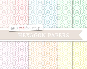 Honeycomb Digital Papers Pastel Scrapbooking Background