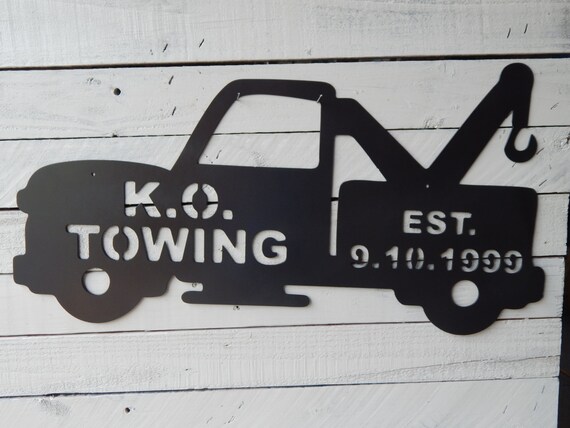 Large Customized Tow Truck Sign Large Tow Truck Wedding