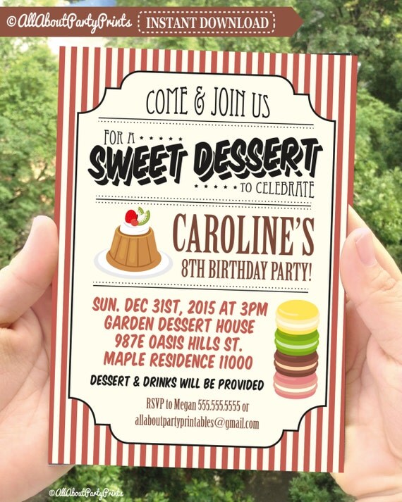 Dessert Party Invitations Wording