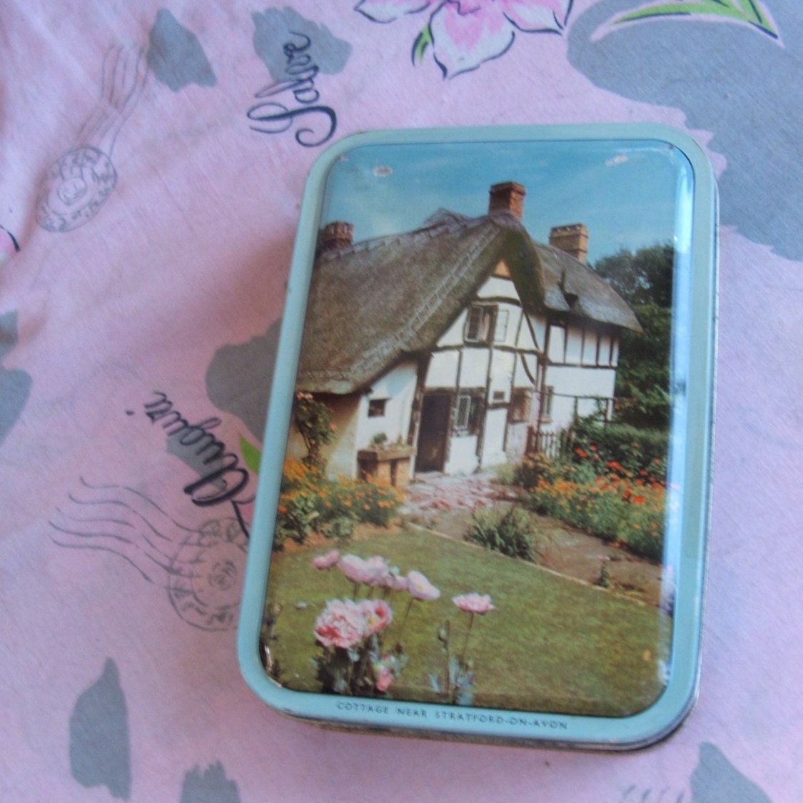 Vintage Fillerys Toffee Candy Tin English Cottage