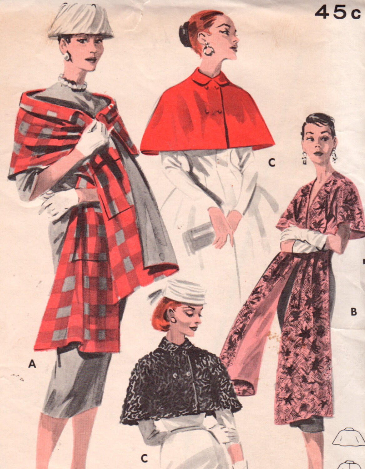 Butterick 7880 1950s Quick N Easy Capelet and Stole Pattern