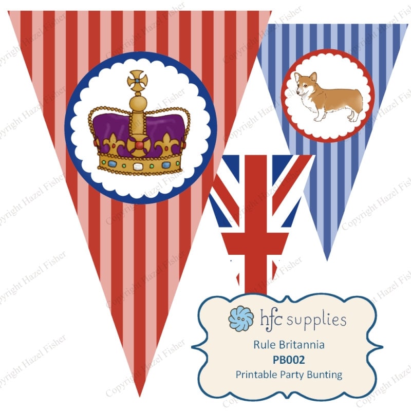 British Printable Bunting Rule Britannia Royal Party banner