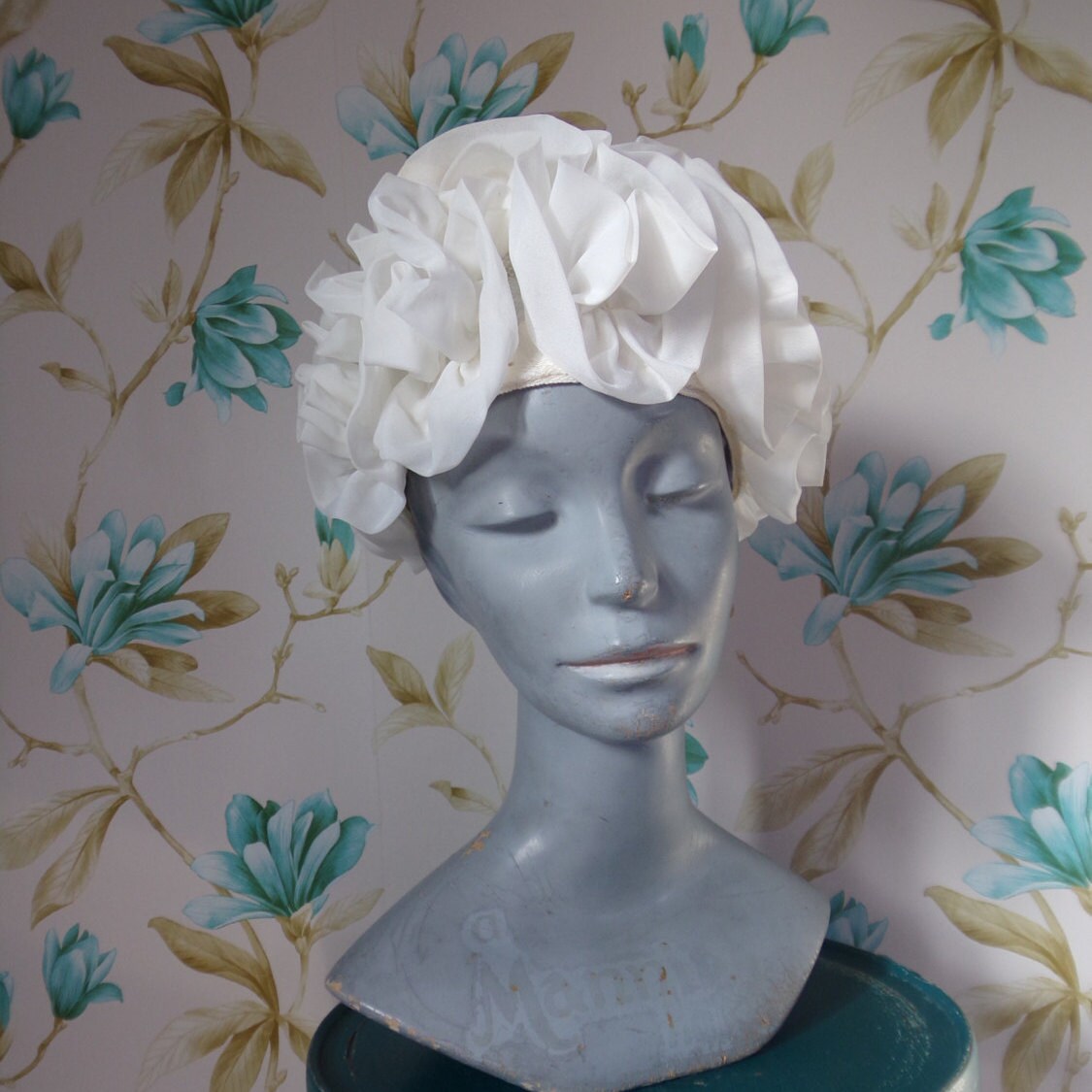 Vintage 60s Pleated Nylon Hat Pure White Vintage Bridal Hat Ethereal ...