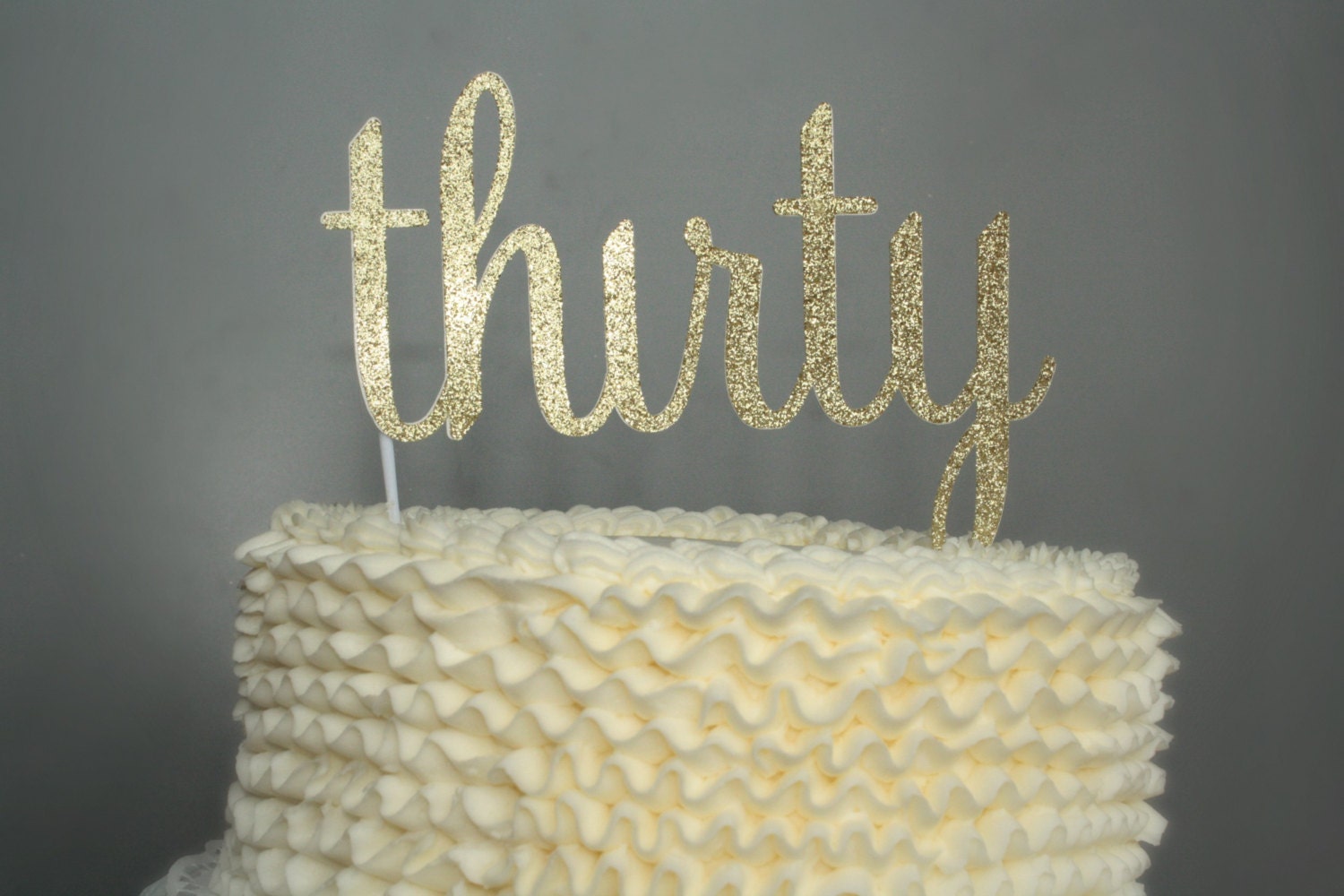 Cake Topper : Thirty 30 Gold Glitter