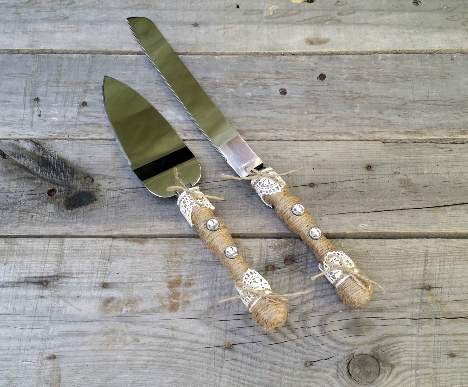 Rustic Wedding Cake and Knife Serving Set Cake Server Set Rustic Wedding Cake and Knife Serving Set Cake Server Set