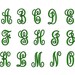 Large Fancy Monogram Embroidery Font Upper Case Satin Stitch