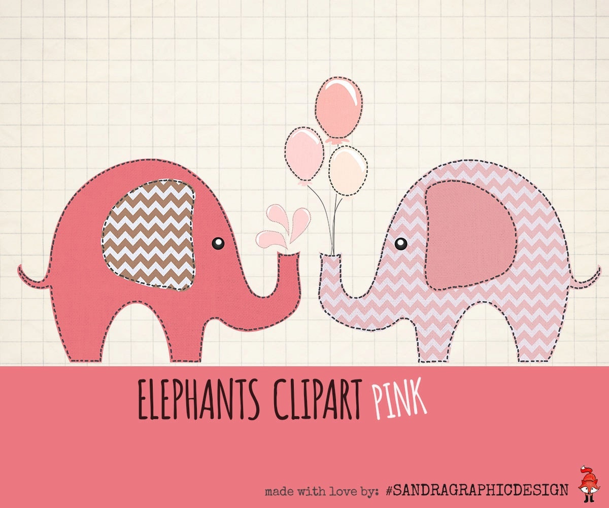 Elephants clip art pack “ELEPHANTS CLIPART” with 12 pretty patterned ...