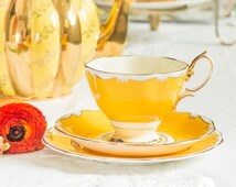 Popular items for yellow tea cup set on Etsy