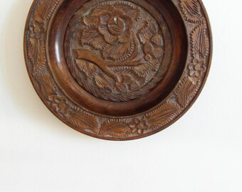 Carved wood plate | Etsy
