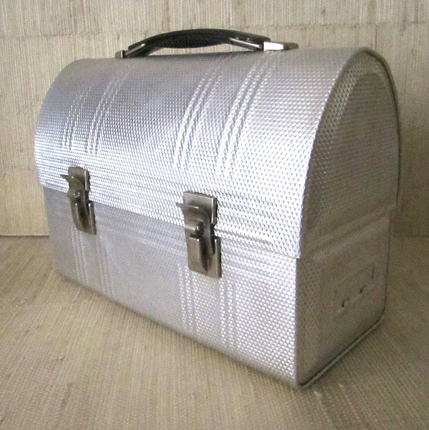 Vintage 1960s ALUMINUM LUNCH BOX or Lunch Pail | hinged dome lid ...