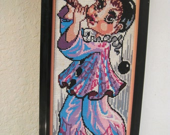 Mid Century Lithograph Print DAYBREAK CITYSCAPE