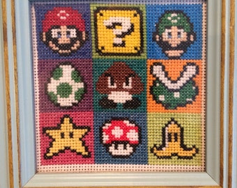 Mario cross stitch | Etsy