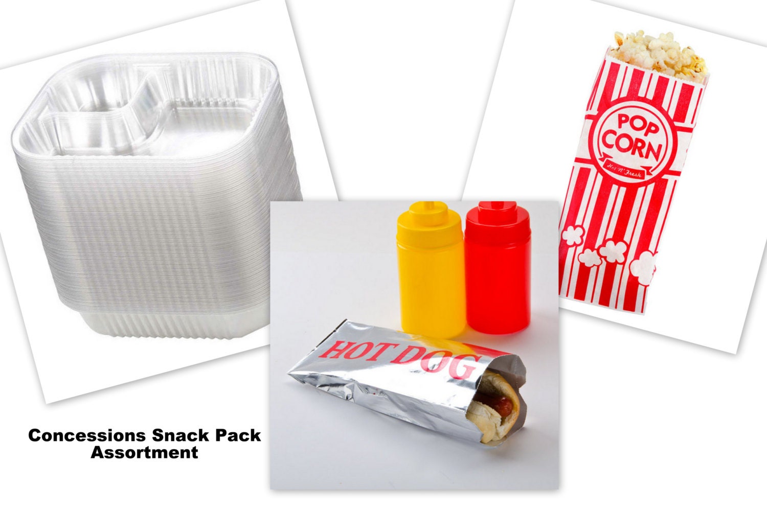Concession Supplies 12 each of Hot dog bag nacho tray and