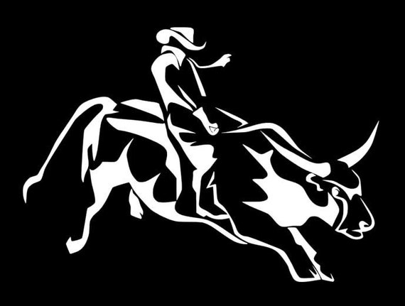 Bull Rider Vinyl Car Window Decal Different Sizes and Colors