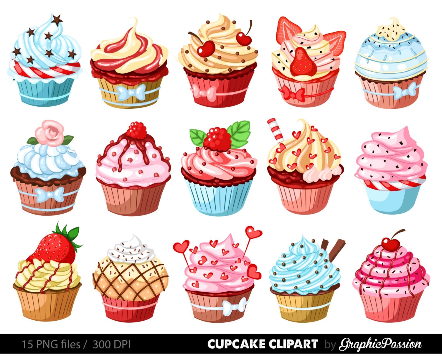 Cupcakes clipart digital cupcake clip art cupcake digital