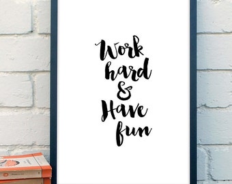 Work hard have fun | Etsy