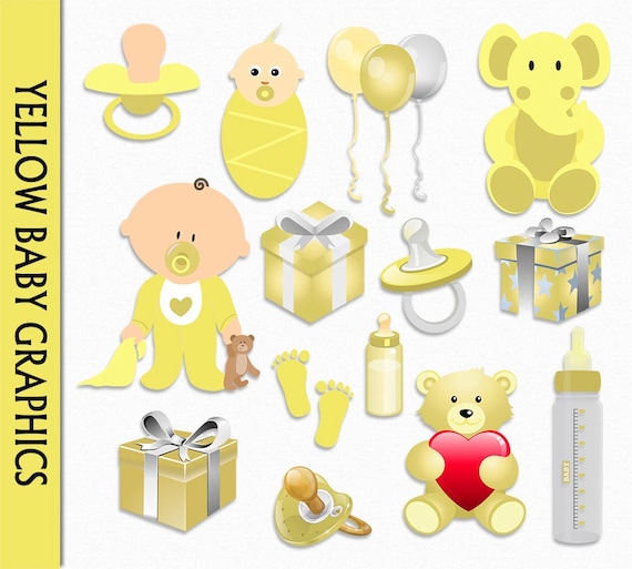 Yellow Baby Clip Art Graphic Kids Baby Shower Clipart