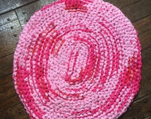 Unique pink rag rug related items | Etsy