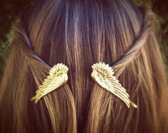 Angel wing hair clip | Etsy