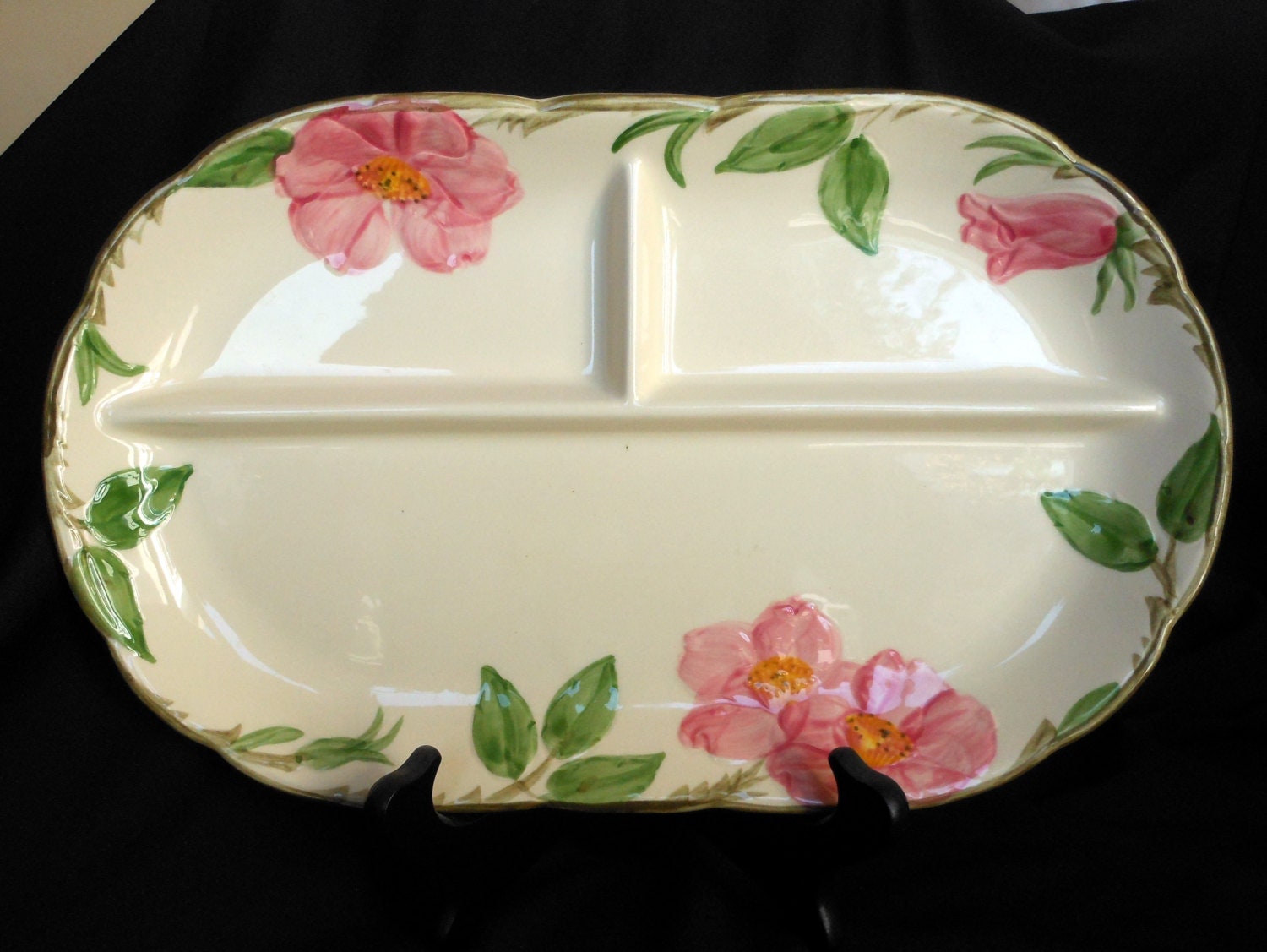 Vintage Franciscan Desert Rose Divided (3) Relish/Celery Tray 12 X 7.25 ...