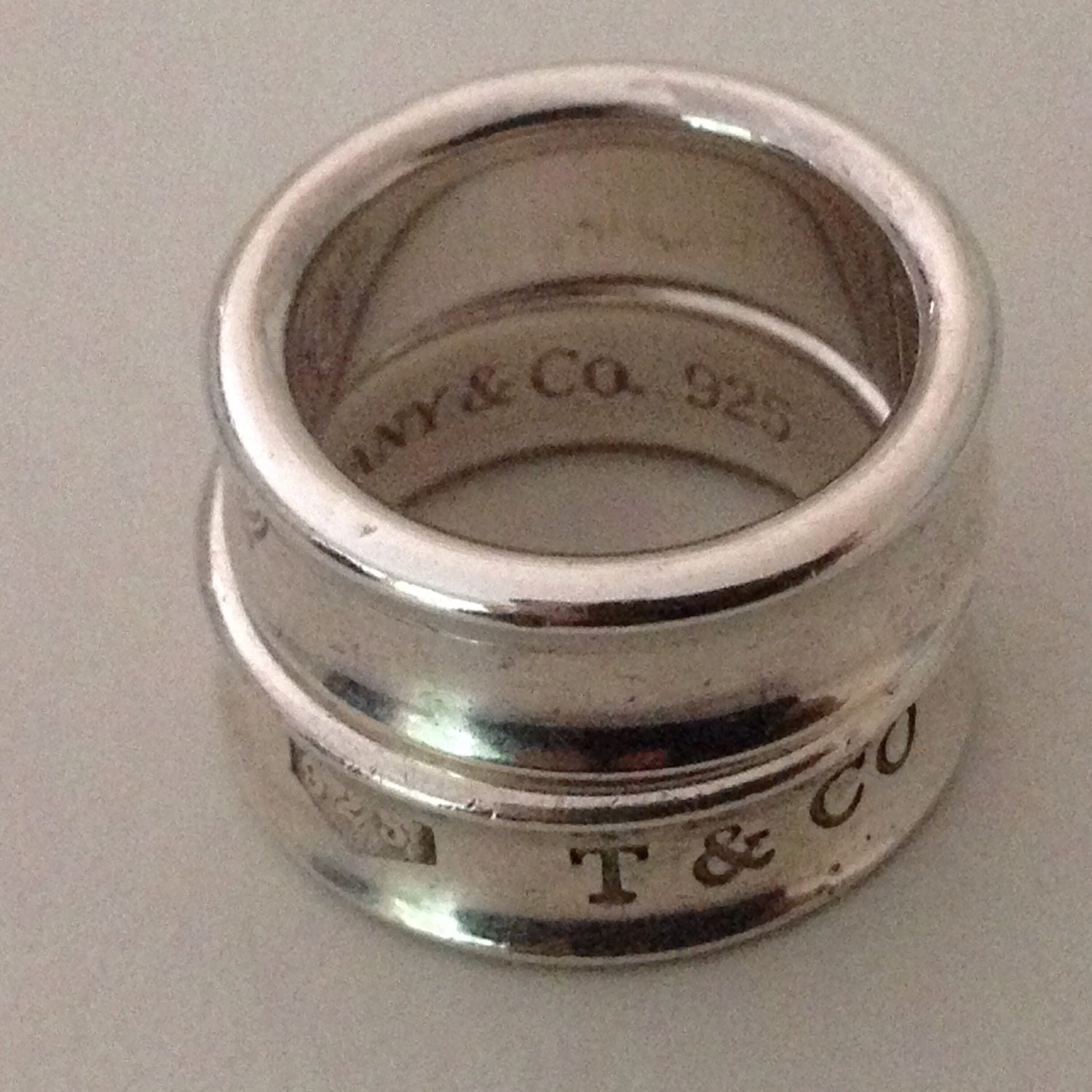 Authentic Vintage Tiffany & co two rings sterling silver unique design ...