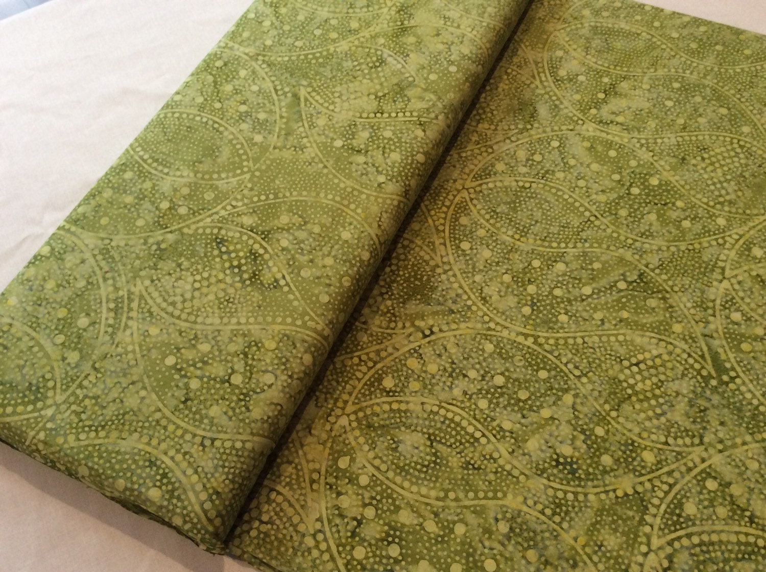 Moda Sun Drenched Batik Green One Yard Cut. Green batik dot fabric, all ...