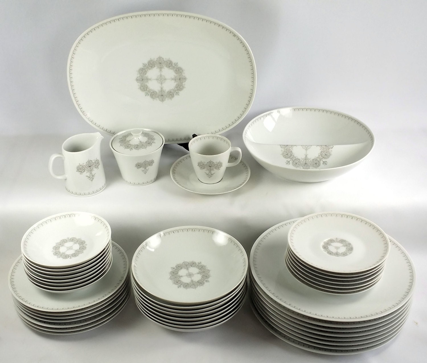 Sango Fine China Silhouette Pattern 51 Piece Setting for 8 Vintage ...
