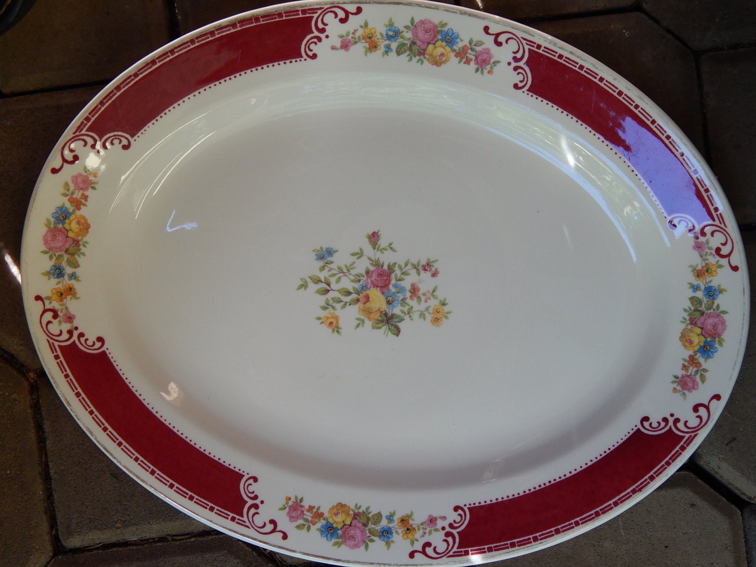 1940s Majestic Pattern Homer Laughlin China Large 13 1/2″ Oval Serving ...