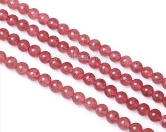 Watermelon Jade Beads Smooth Round Jade Gemstone by Dreambeadstory