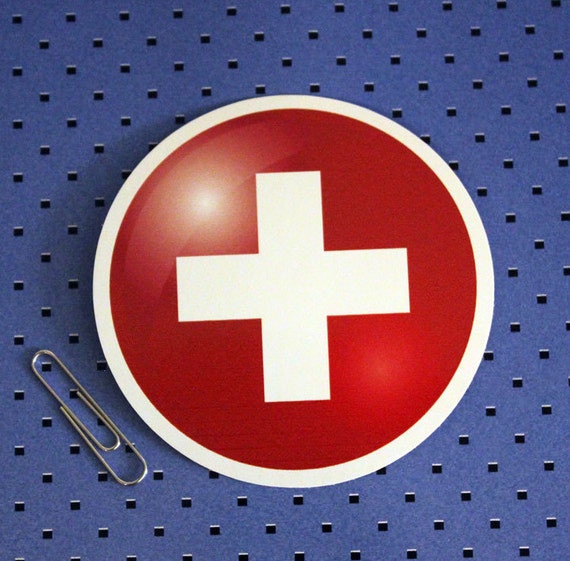 Switzerland Flag Circle Bumper Sticker