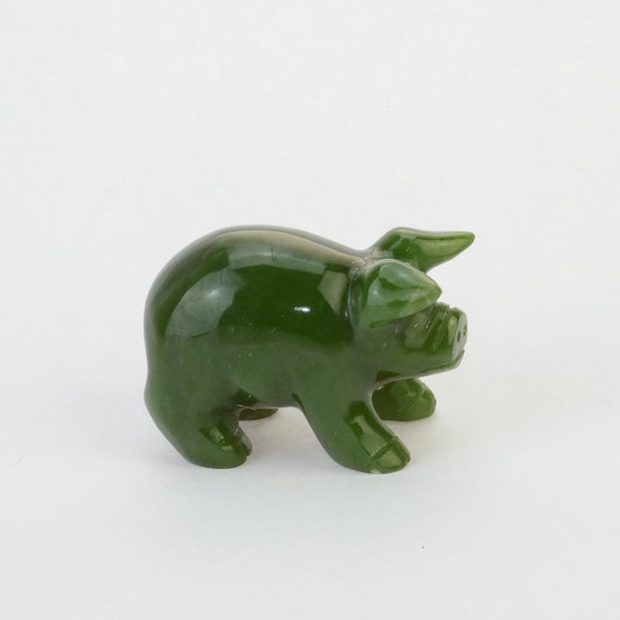 Canadian Jade Pig Animal Carving Multiple Sizes by JadeMineCanada
